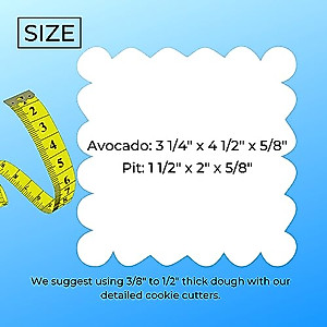 AVOCADO WITH PIT 2 PIECES GUACAMOLE MEXICAN FRUIT COOKIE CUTTER MADE IN USA PR3366
