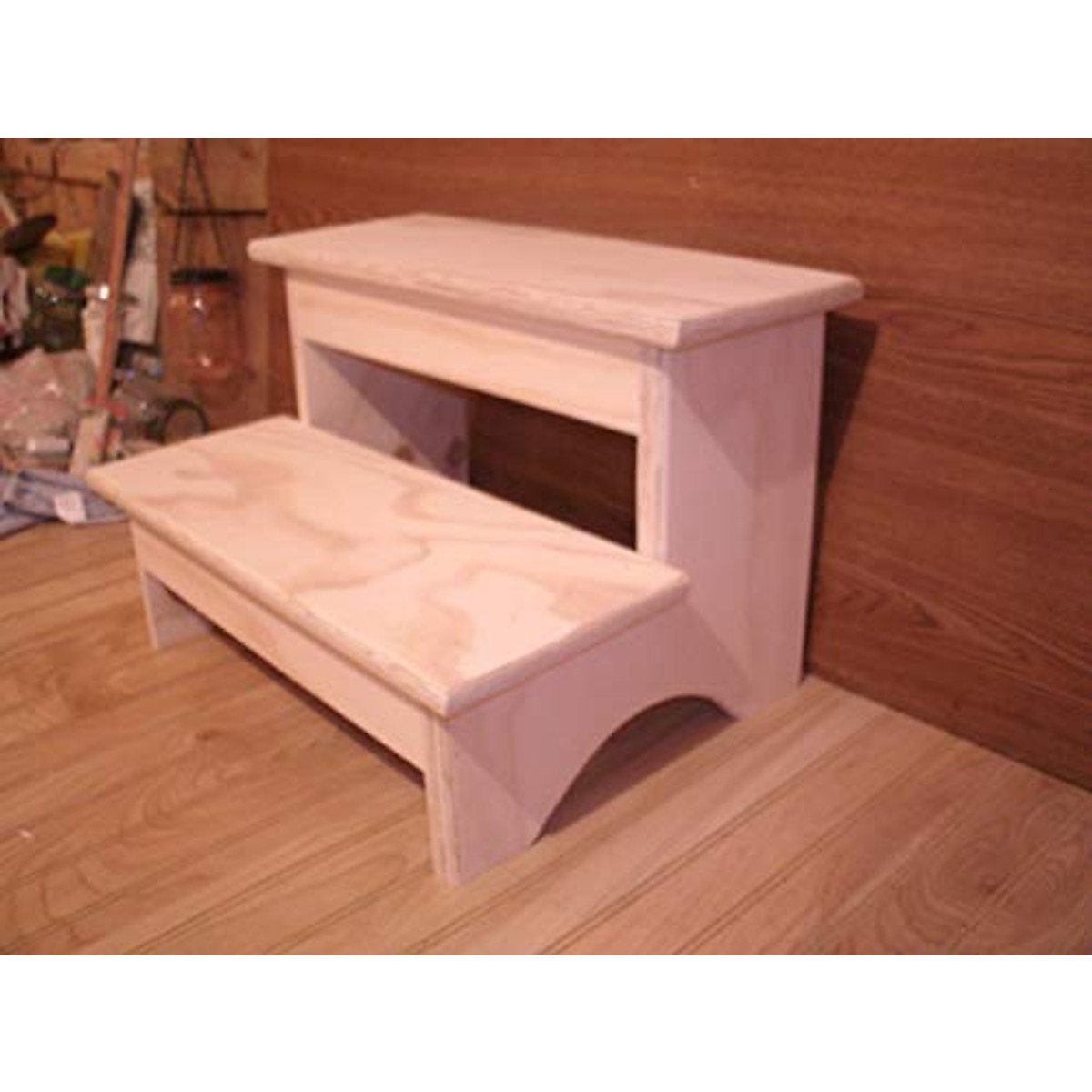 Handmade grownup step stool 12" high 2 step step stool wooden step stool step stool