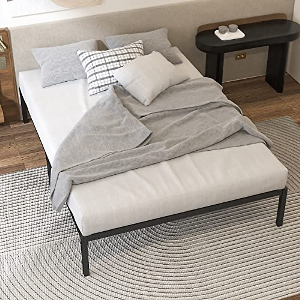 UYUK Metal Platform Bed Frame Queen Size, No Box Spring Needed Modern Design, Heavy Duty Easy Assembly
