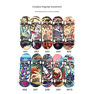 Maple Wooden Finger Skateboard, Professional Fingerboards Wheels with Bearings, Mini Fingerboard Finger Toy for Adults and Kids (AA6)