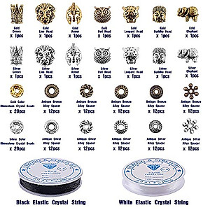 Bracelet Making Kit Beads Bulk - 800Pcs Color Volcanic Gemstone Lava Rock Beads Bulk Chakra Beads Spacer Beads with Crystal String for Diffuser Bracelets DIY Jewelry Making Supplies (4mm 6mm 8mm)