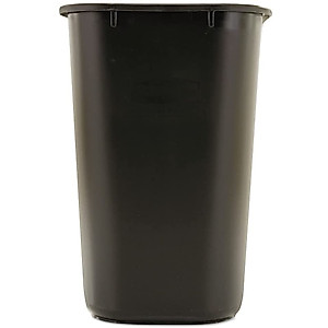Rubbermaid Commercial 295600BK Deskside Plastic Wastebasket, Rectangular, 7 gal, Black (2)