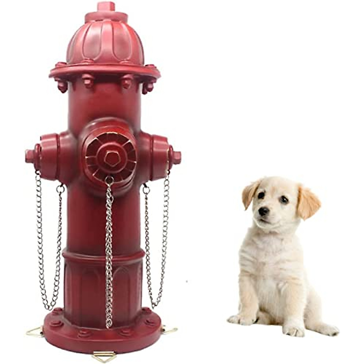 Choies Dog Fire Hydrant Garden Statue,Puppy Pee Post and Pet Storage Container Status,14.5inch Outdoor Fire Hydrant Statue Figurines for Yard Garden Lawn