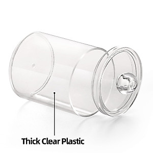 Tbestmax 8 Pack Qtip Holder Dispenser - Bathroom Containers Plastic Apothecary Jars with Lids Organizer for Cotton Ball, Cotton Swab, Floss, Clear