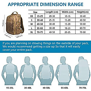 Waterproof Backpack Rain Cover(15-75L),Portable Anti Slip Rain Cover for Backpack,Cross Buckle Straps,Outdoor Anti-tear Backpack Raincover for Camping Hiking Biking Hunting Traveling (S(30-40L))