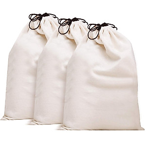 MISSLO Cotton Breathable Dust-proof Drawstring Storage Pouch Bag (Pack 3 L)