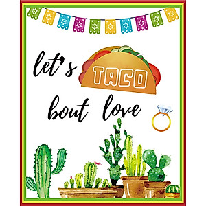 Homond Taco Bout Love Decorations, Mexican Fiesta Themed Bridal Shower Bachelorette Party Décor, Wedding Engagement Party Supplies, Banner, Balloon, Sign