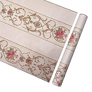 Yifely Vintage Rose Furniture Paper Self-Adhesive Shelf Liner Refurnish Old Dress Drawer Surface Christmas Decor 17.7 Inch by 9.8 Feet