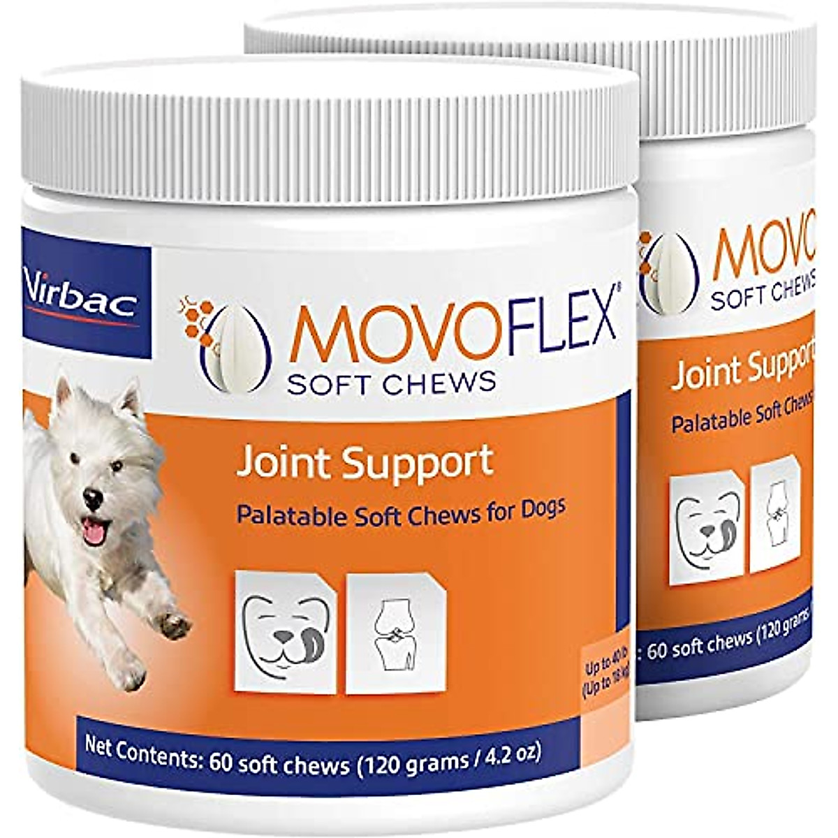 MOVOFLEX Joint Support Soft Chews for Dogs Small 120Count, Brown