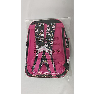 Tanou 2022 Kids Backpacks for Girls, 16'' Lightweight Breathable School Backpack, Cute Bookbags with Reflective Strip for Children 5-12 Years, Black Unicorn