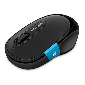 Microsoft Sculpt Comfort Mouse - Black. Comfortable design, Customizable Windows Touch Tab, 4-Way Scrolling,Bluetooth Mouse for PC/Laptop/Desktop, works with Mac/Windows Computers