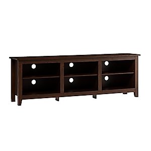 Walker Edison Wren Classic Brown TV Media Console Entertainment Center for 80 Inch Television with Storage Cubby, 70 Inch