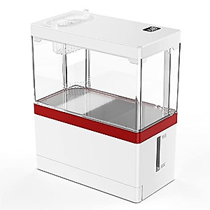 Insputer Mini Fish Tank with Filter and LED Light 1 Gallon Betta Aquarium Tropical Freshwater Phone & Pad Holder Hydroponic Plants Basket for Office Home Desk Use