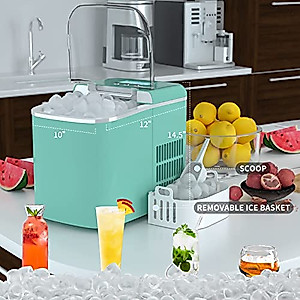 ARLIME Portable Ice Maker Machine with Self-Cleaning, 26Lbs/24H Ice Cube Maker, 9 Ice Cubes S/L Ready in 6 Mins, Small Cube with Ice Scoop and Basket, for Home/Kitchen/Office/Bar/RV(Gray)