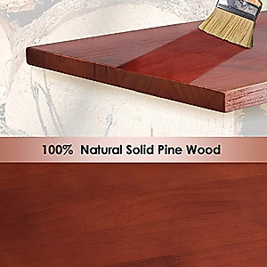 ivinta 2-Tier Floating Shelves Industrial Pipe Shelf Wall Mounted Solid Wood Shelf Hanging Wall Bookshelf for Kitchen Office Ladder Shelf for Living Room Bathroom