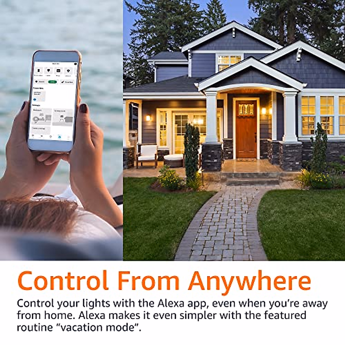 Amazon Basics Smart A19 LED Light Bulb, Color Changing, 60W Equivalent, 800LM, Works with Alexa Only, 2.4 GHz Wi-Fi, No Hub Required, 4-Pack