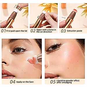 Petansy Contour Beauty Wand, Liquid Face Concealer Contouring and Highlighter with Cushion Applicator, Shading Bronzer Stick Natural Matte Finish, Lightweight Blendable Super Silky Cream Contour Stick
