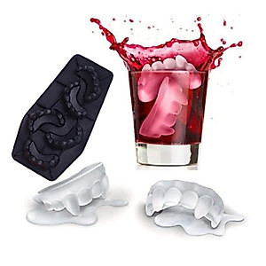 BESPORTBLE Halloween Vampire Teeth Ice Cube Mold Creative Halloween Theme Chocolate Ice Box Ice Cube Tray Mold Ice Maker DIY Kitchen Party Accessories