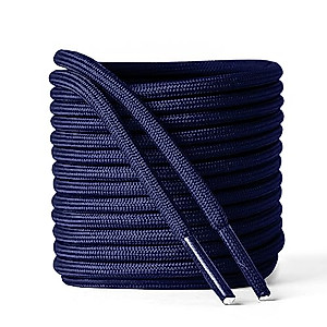 BB BROTHER BROTHER Round Athletic Shoe Laces Navy Blue (1 Pair) Heavy Duty Replacement Shoelaces, 4mm Shoe Strings for Men’s and Women’s Running Sneakers, Gym Trainers, Work Boots, Sports Shoes 48''