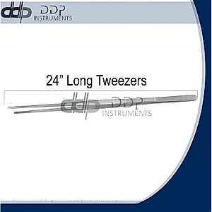 (HUGE JUMBO AQUARIUM AQUA TWEEZERS) THUMB DRESSING FORCEPS SERRATED 24" LONG (DDP BRAND)