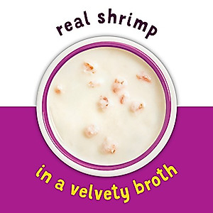 Purina Friskies Natural, Grain Free Wet Cat Food Lickable Cat Treats, Lil' Soups With Shrimp in Chicken Broth - (8) 1.2 Oz. Cups