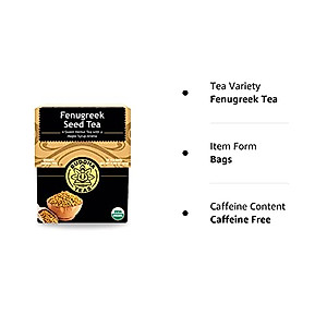 Buddha Teas Organic Fenugreek Seed Tea - OU Kosher, USDA Organic, CCOF Organic, 18 Bleach-Free Tea Bags
