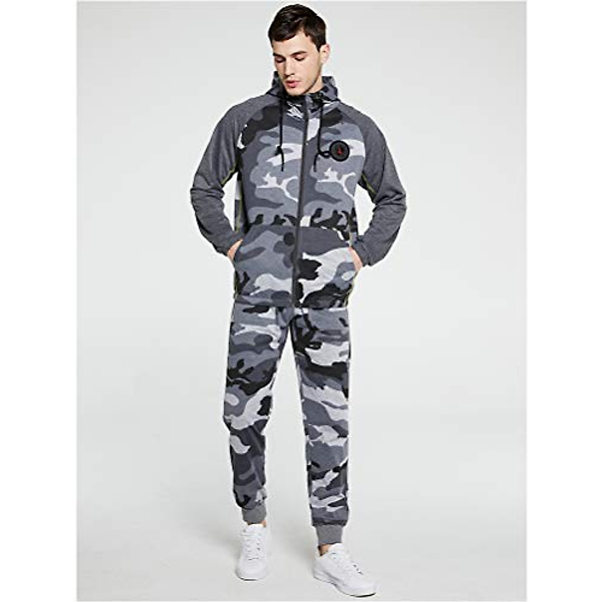 PASOK Men's Casual Tracksuit Set Long Sleeve Full-Zip Running Jogging Athletic Sweat Suits Style 2 Gray 2XL