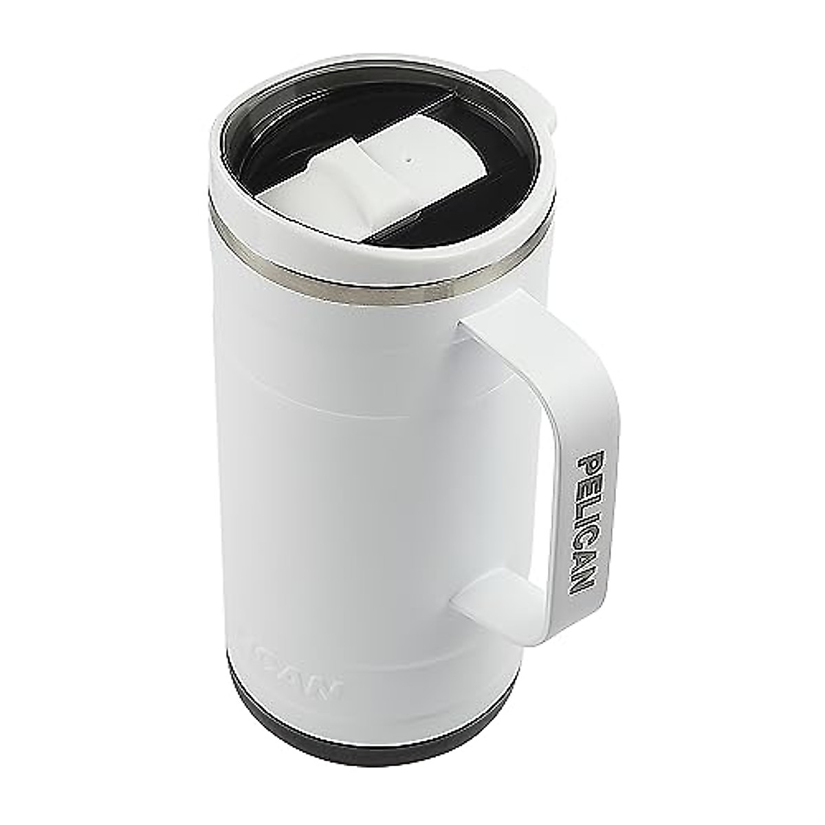 Pelican Hydration Pelican Ridge™ 18 oz Vacuum Insulated Tumbler - Recycled Stainless Steel Double Wall Travel with Dual Lid, Powder Coated Insulated Coffee Mug For Hot Cold Drinks, Bright White