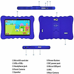 Kids Tablet 7 Inch with Case Included, Tablet for Kids 2-5, 32 GB Storage, Pre-Installed Learning Apps, Parent Control, Blue