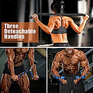 SERTT Home Gym Pulley System, Tricep Workout Pulley System for LAT Pulldown, Biceps Curl, Triceps, Shoulders, Back, Forearm Workout, Weight Cable Pulley System for Squat Rack, Garage