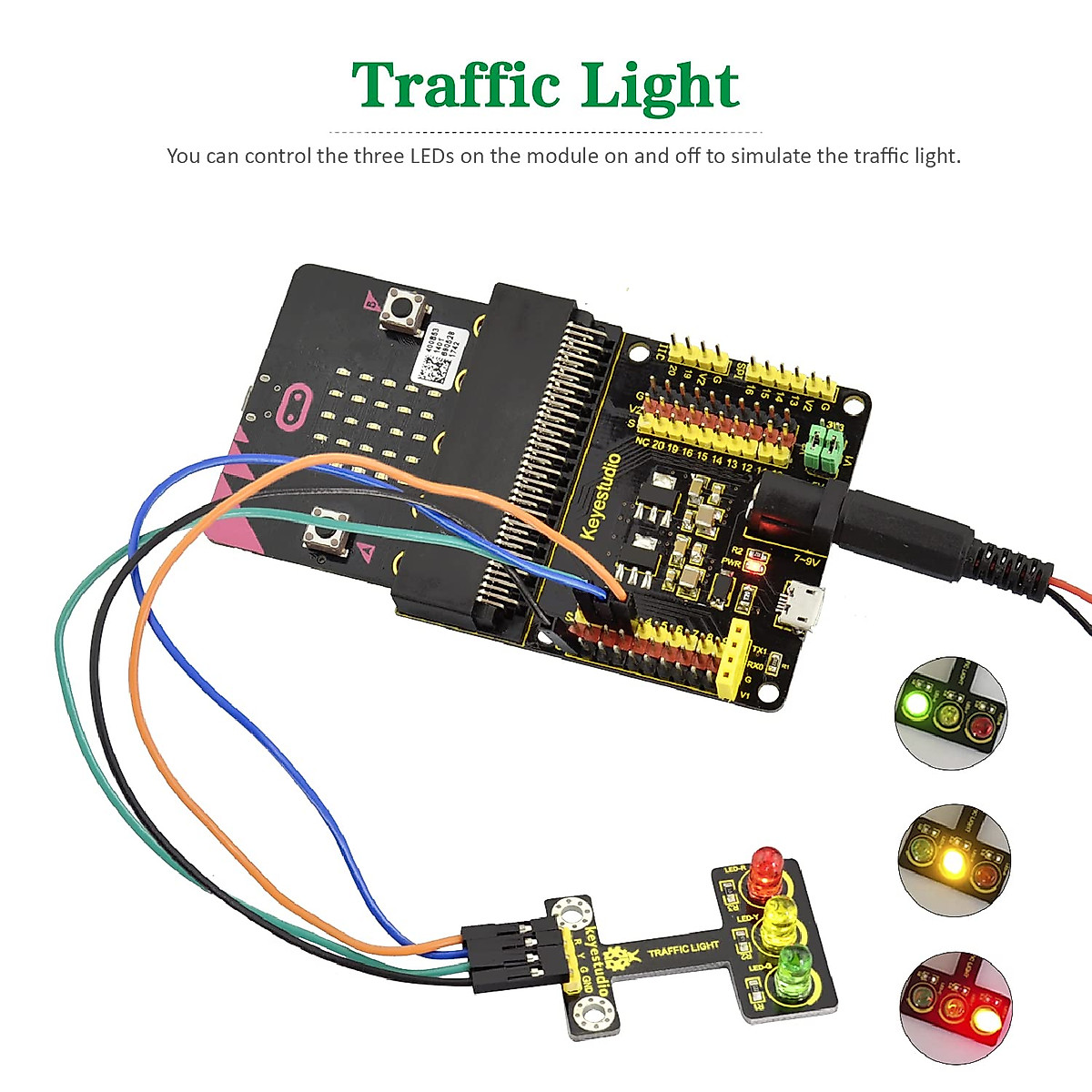 KEYESTUDIO 45 Sensors Starter Kit for BBC Microbit V2.2 V2 V1.5 (Without Micro:bit), Sensor Breakout Board, i2c LCD, OLED Display, 5v Relay with Tutorials 57 Courses Coding for Teens Adults