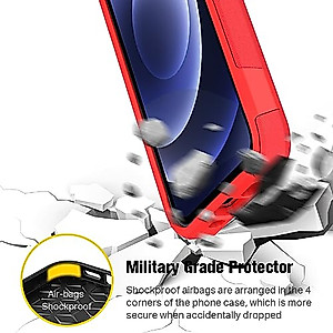 WOGROO Magnetic iPhone 12 Mini Case, iPhone 13 Mini Case, Compatible with MagSafe Wireless Charging, Shockproof, Strong and Durable Phone Protective Case, Red