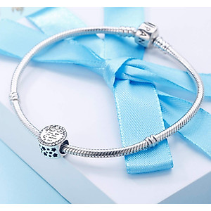 925 Sterling Silver Bead Charm Fit for Pandora Charms Bracelet Necklace I Love You to the Moon and Back Charm Gifts for Her