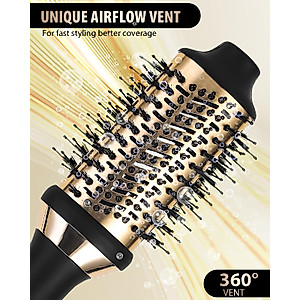 BEITMISS Hair Dryer Brush, Blow Dryer Brush Oval Barrel for Quick and Salon-Quality Results, Detachable Hot Air Brush with Ionic Technology Volumizer and Styler for Frizz Control and Shine