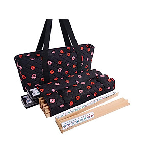 Linda Li New! - American Mahjong Set The Artisan Collection: Butterfly Series – in Black Poppy Soft Bag