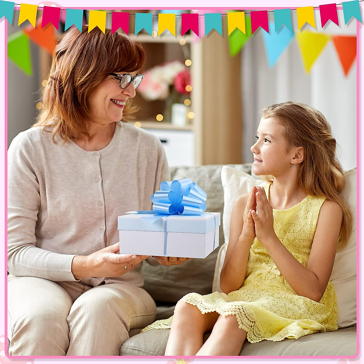 64 Pcs Easter Gift Pull Bows, Large 6 Inch Gift Wrapping Bows for Gift Easter Basket, Gift Bag, Box Wrapping Decor, Florist Packaging, Easter, Christmas