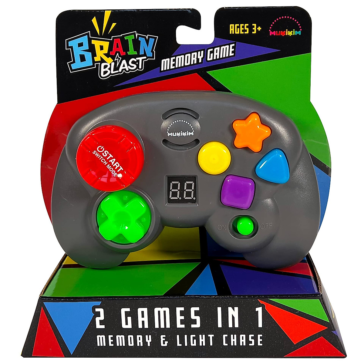 Brain Blast - Memory & Light Chase 2 Games in 1. Exciting & Unique Electronic Handheld Game for Kids Ages 3+. Challenge Yourself to Repeat The Patterns & Advance to Higher Levels!