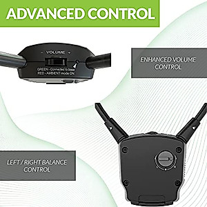 Avantree HT381 - Wireless TV Earbuds Headphones for Seniors and Hard of Hearing, Voice Clarification, L/R Balance Volume Control, Ambient Mode, Connect Both Digital & Analog Televisions