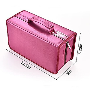 UENTIP CD Case, 160 Capacity Nylon CD/DVD Case CD Booklet Binder VCD Wallets Storage Organizer CD Wallets Storage Organizer for Car Home Travel (Red)