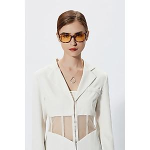 FEISEDY Classic Womens Night Glasses Driving Anti Glare Wrap Around Yellow Sunglasses B2548