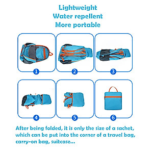 Lywencom Hiking Backpack,20L sports lightweight folding waterproof ultra-light backpack suitable for outdoor camping picnic(blue), LW026