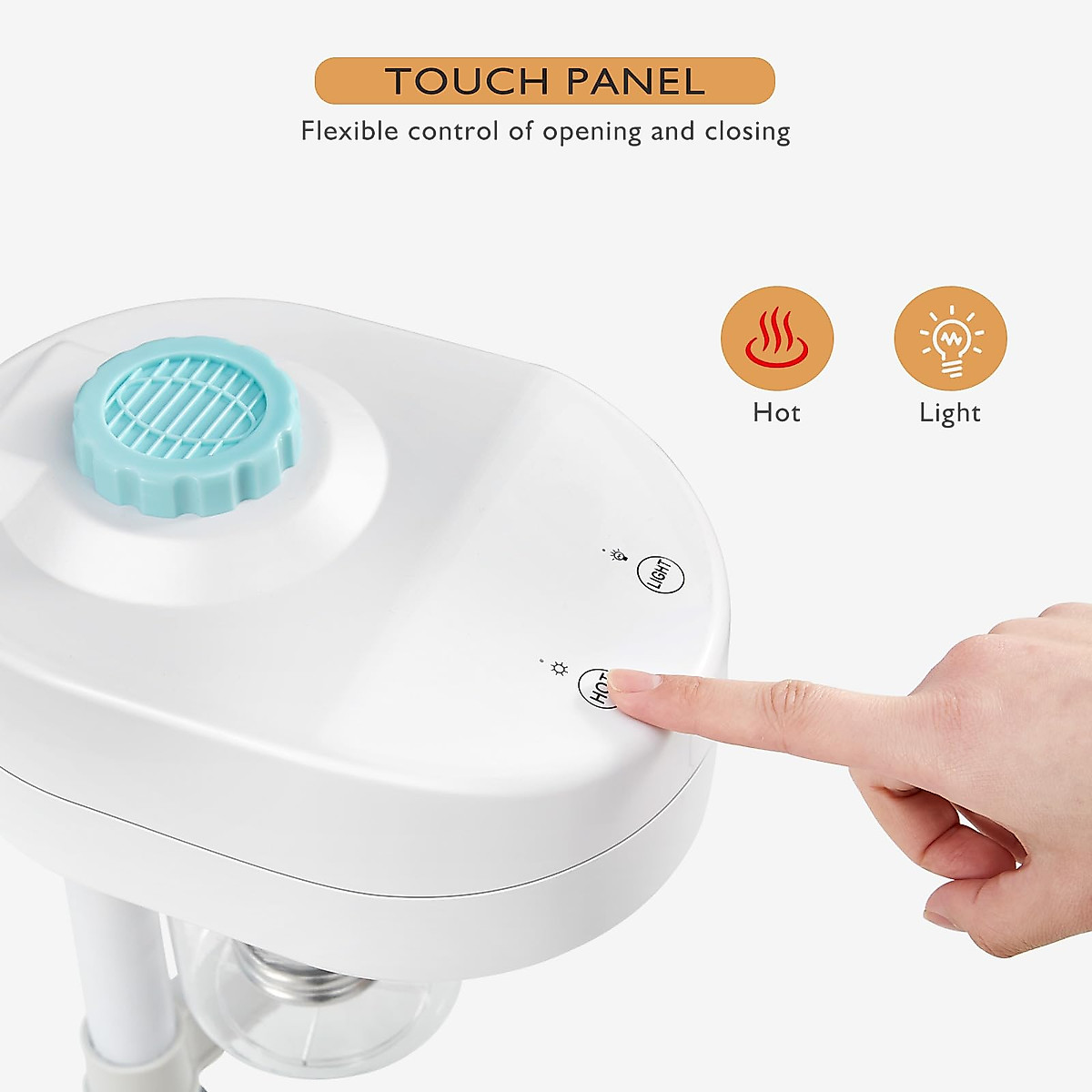 Fitnessclub 2 in1 Facial Steamer 5x LED Magnifying Lamp Hot Ozone Beauty Salon Face Equipment for Moisturizing, White