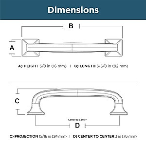 Franklin Brass Lombard (10-Pack) Cabinet Handles 3' Hole Center Satin Nickel Kitchen Drawer Pulls Dresser, Furniture Hardware P29521K-SN-B