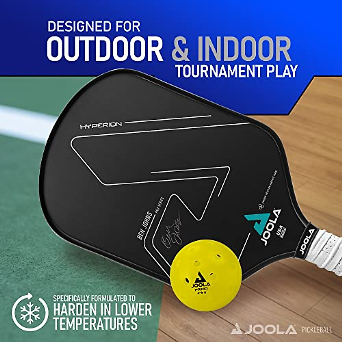 JOOLA Primo Pickleball Balls - 4 Pack of 3 Star Tournament Indoor and Outdoor Pickleball Balls - USAPA Approved - Ideally Weighted and Precision Crafted 40 Hole Design Pickleball Official Size