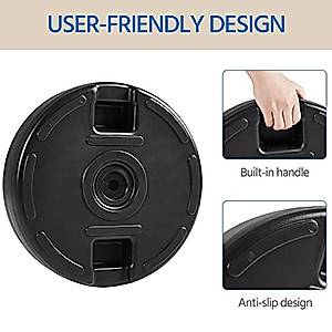 Yaheetech 22L Umbrella Base Stand - Round Water & Sand Filled Plastic Free-Standing Umbrella Base w/Built-in Handle & Anti-Slip Design for Outdoor/Lawn/Garden/Beach, Black