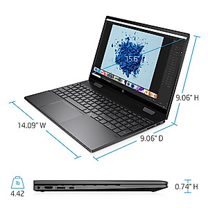 HP Envy x360 2-in-1 Convertible Business Laptop, 15.6” FHD Touchscreen, AMD Ryzen 7 5700U, Windows 11 Pro, 16GB RAM 512GB SSD, Fingerprint Reader, Backlit Keyboard, Tech Deal USB