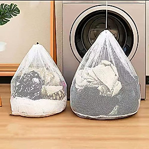 YiTLL Mesh Laundry Bags with Drawstring Closure for College,Travelling,Factories,Machine Washable (1 Medium 1 Small)