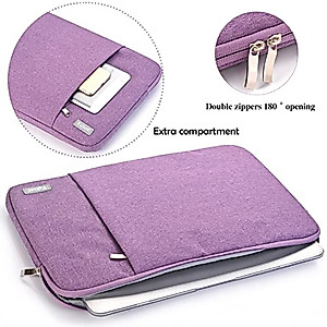 Egiant Laptop Sleeve 14-Inch,Water-Resistant Protective Fabric Case Compatible for HP Lenovo Acer Asus Dell 1 Chromebook Notebook, 14 Inch Computer Carrying Case with Accessory Pocket,Purple