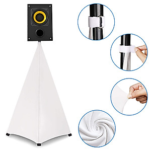 Dofilachy Speaker Stand Cover-DJ Bag with 360 Degree Cover, Speaker Tripod Scrim Cover for Speaker/Lighting with Free Travel Bag (Two Pack-white)