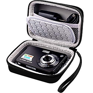 Carrying & Protective Case for Digital Camera, AbergBest 21 Mega Pixels 2.7" LCD Rechargeable HD/ Kodak Pixpro/ Canon PowerShot ELPH 180/190 / Sony DSCW800 / DSCW830 Cameras for Travel - Black